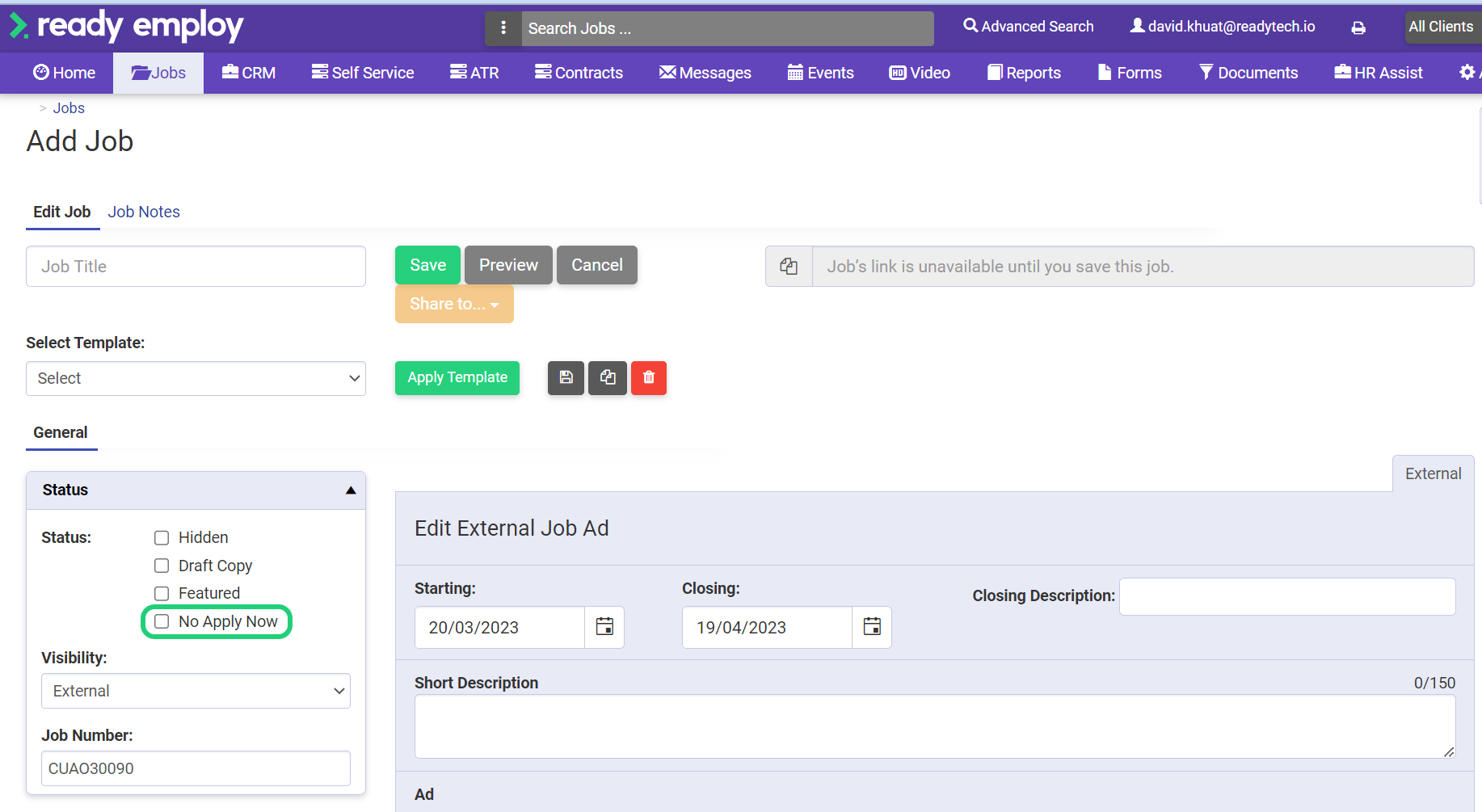 Using an Expression of Interest Form