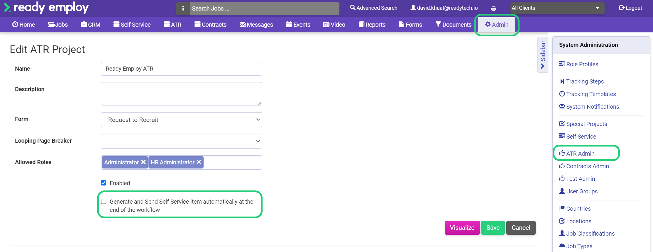 Creating an ATR Project