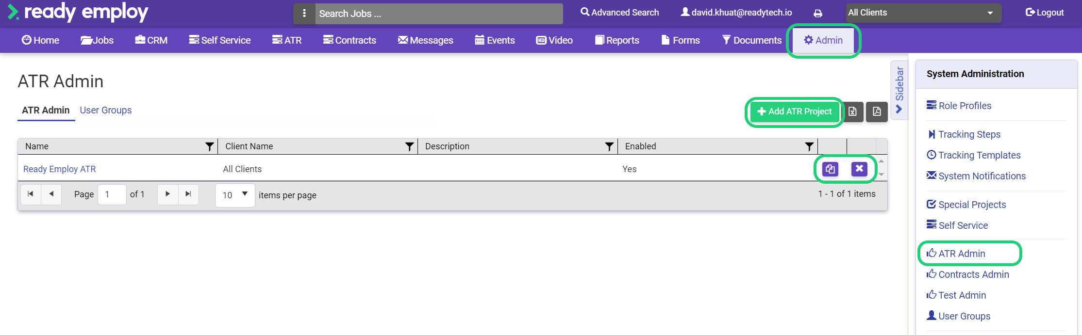 Creating an ATR Project