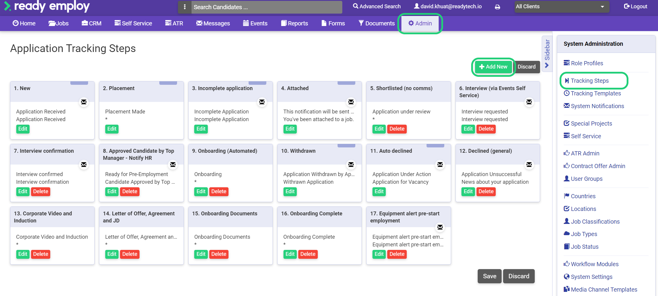 Creating a Tracking Step