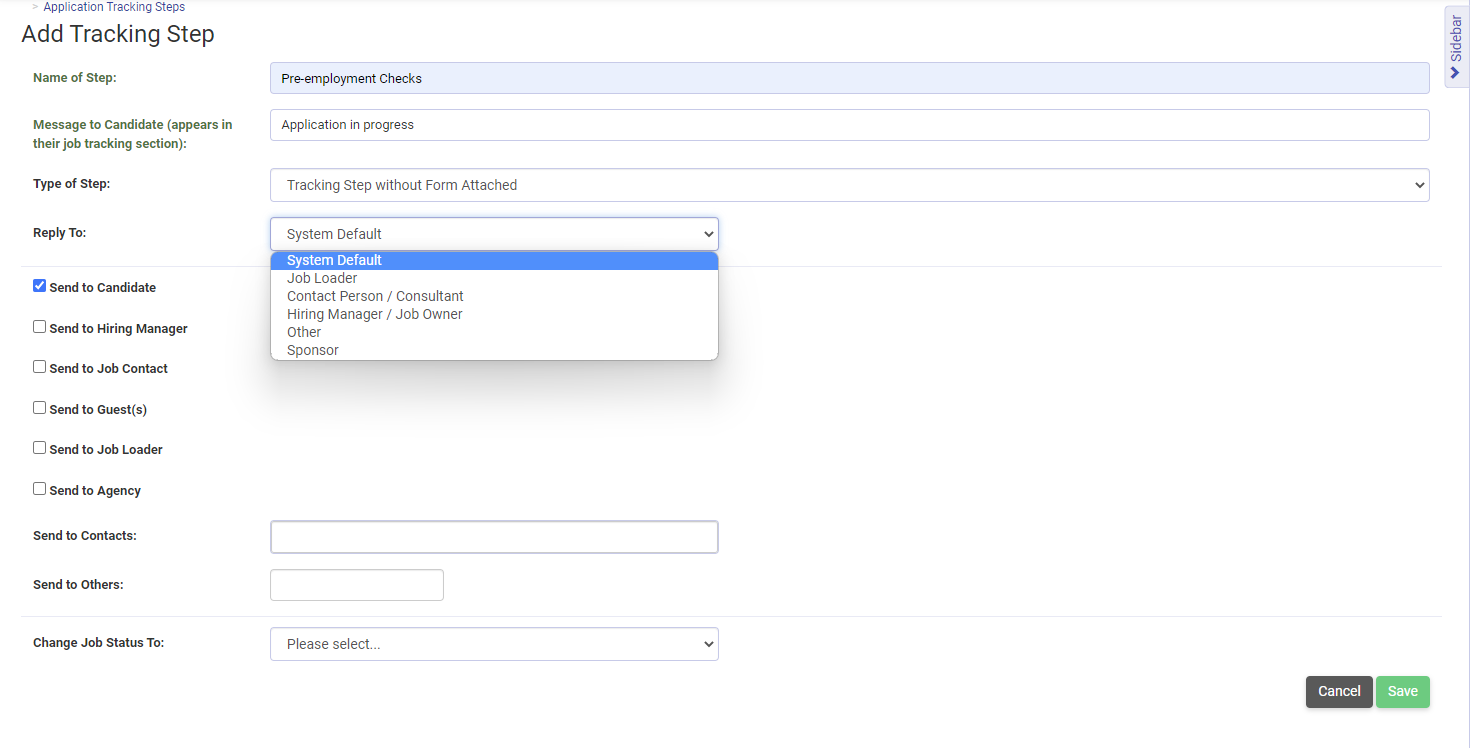 Creating a Tracking Step